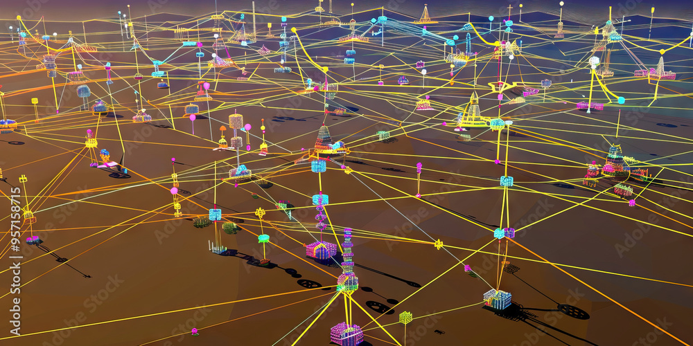A network diagram illustrating the connections between various ...