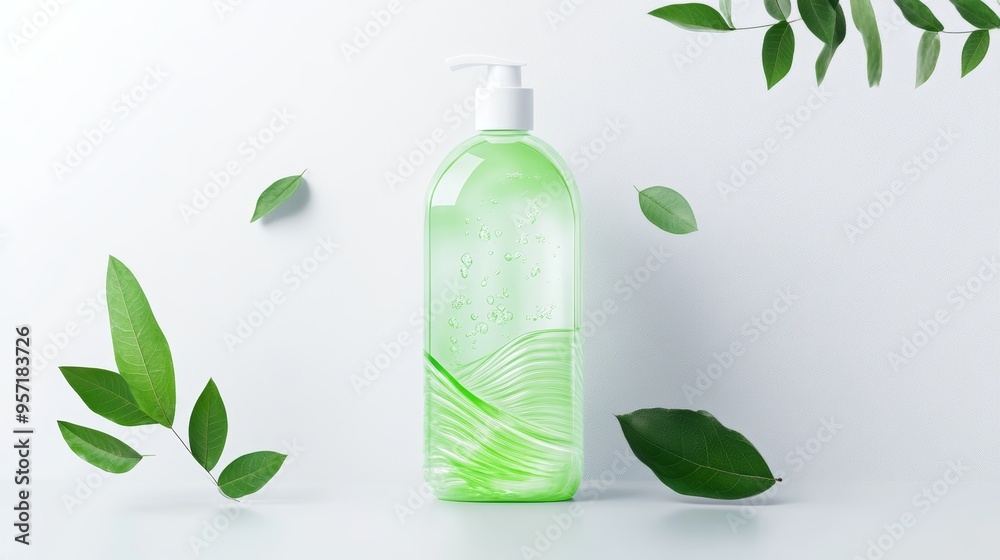 A shampoo bottle mockup crafted from recycled plastic, designed with ...