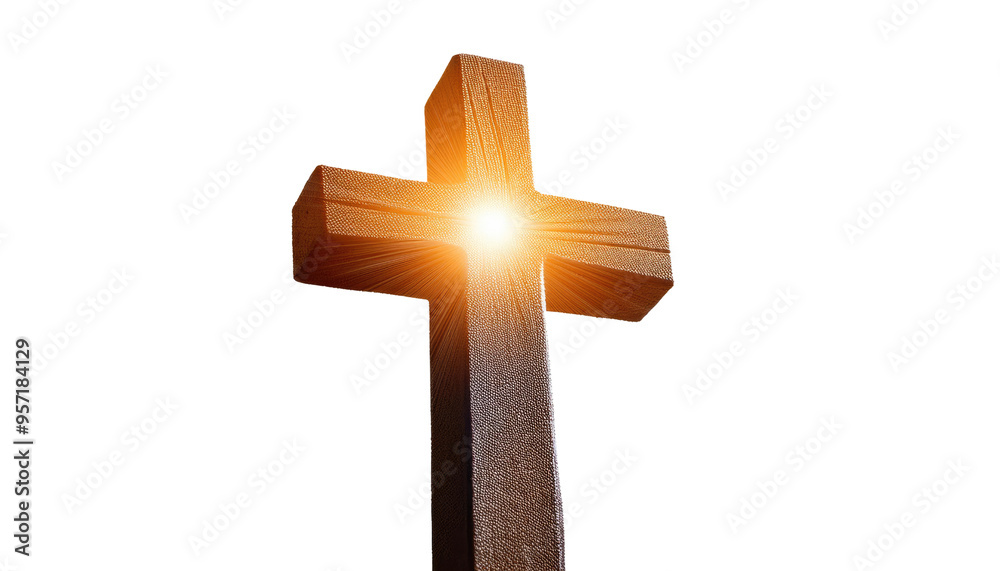 The Cross with Ray of Light, Symbol of Faith and Hope, Christian ...