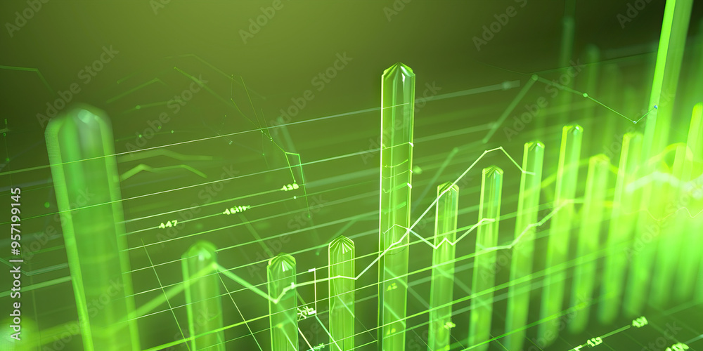 Inflation Rate Graph in Fresh Green - A fresh green graph displaying ...