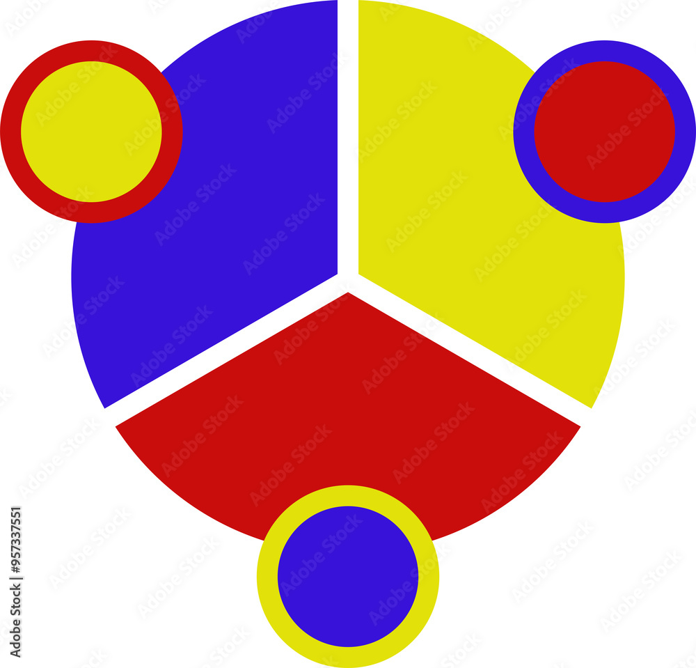 Vector Abstract Diagrams Divided into 3 Parts - High-Resolution ...