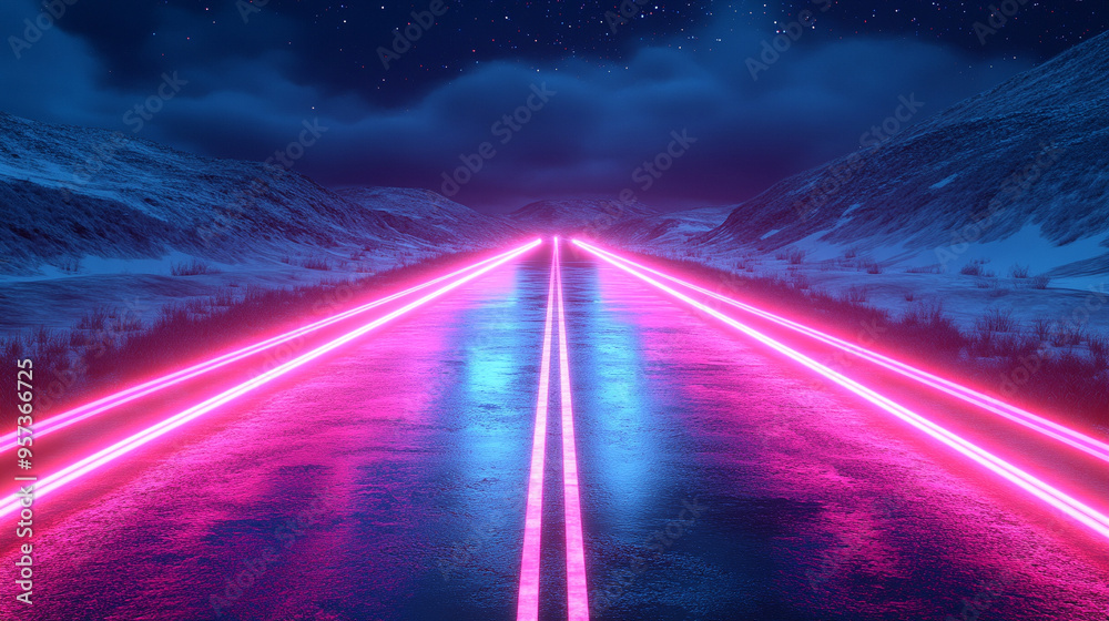 neon journey through hyperspace, featuring vibrant, streaking stars and ...