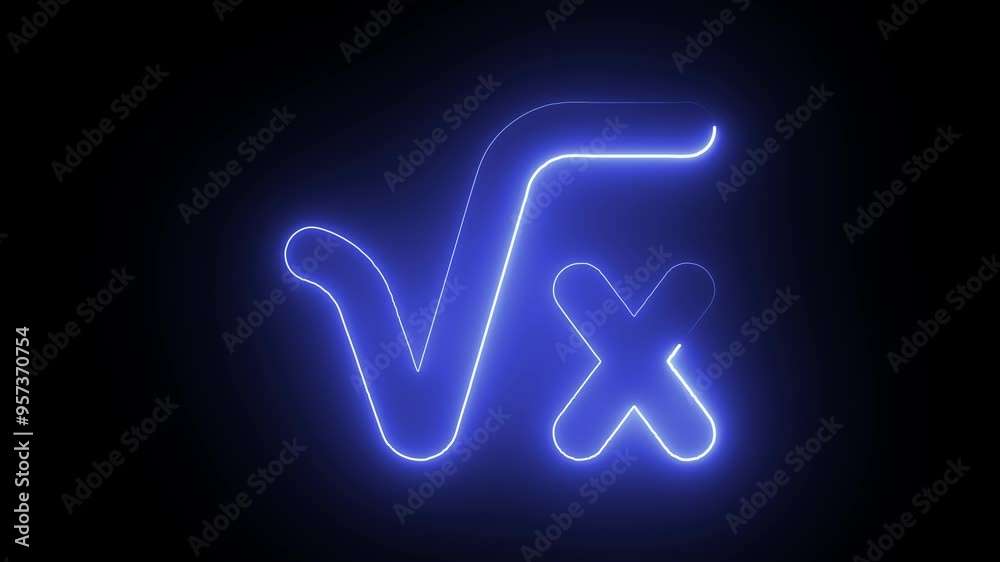 Square root animated icon. Maths equation line animation. Mathematics ...
