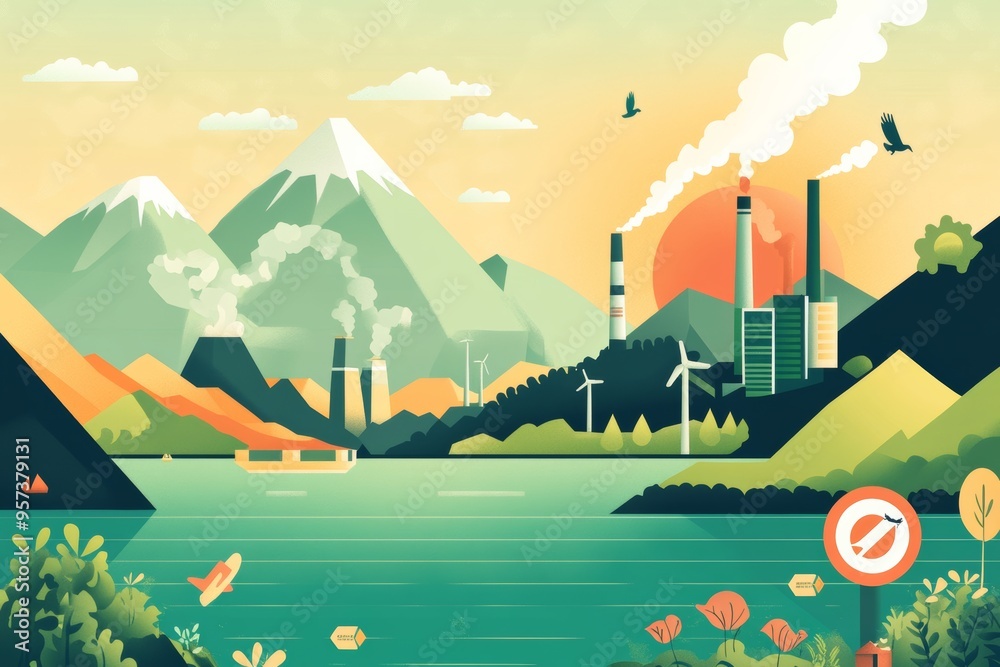climate change poster or infographic, presenting key facts and figures ...