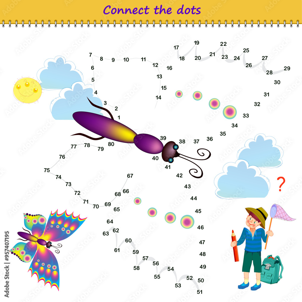 Connect the dots from 1 to 80 and draw the butterfly. Trace the line ...