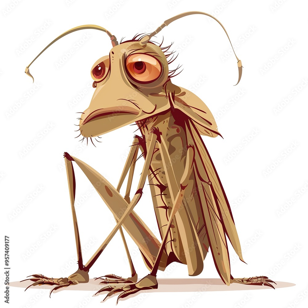 Flea Guilt emotion fantasy animal cartoon isolated whitebackground ...