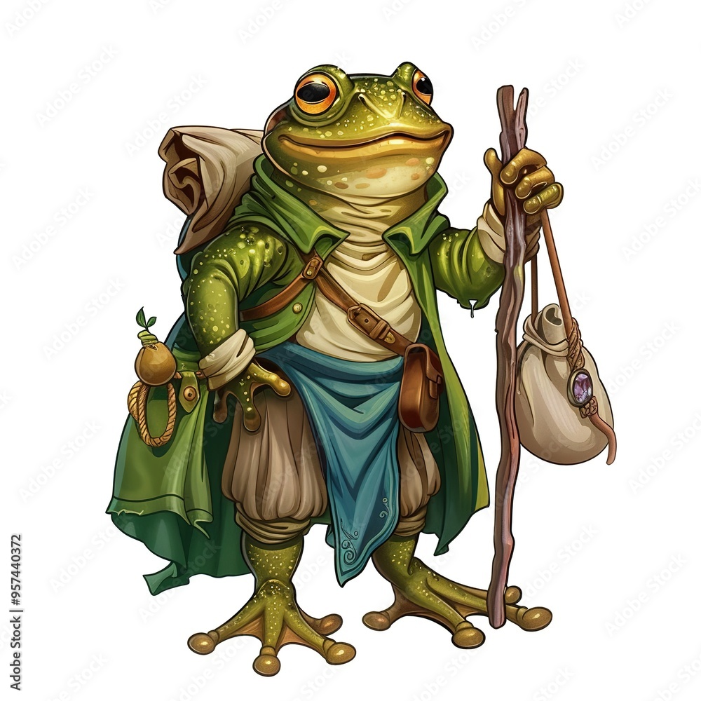 Frog Innkeeper Occupation fantasy animal cartoon isolated ...
