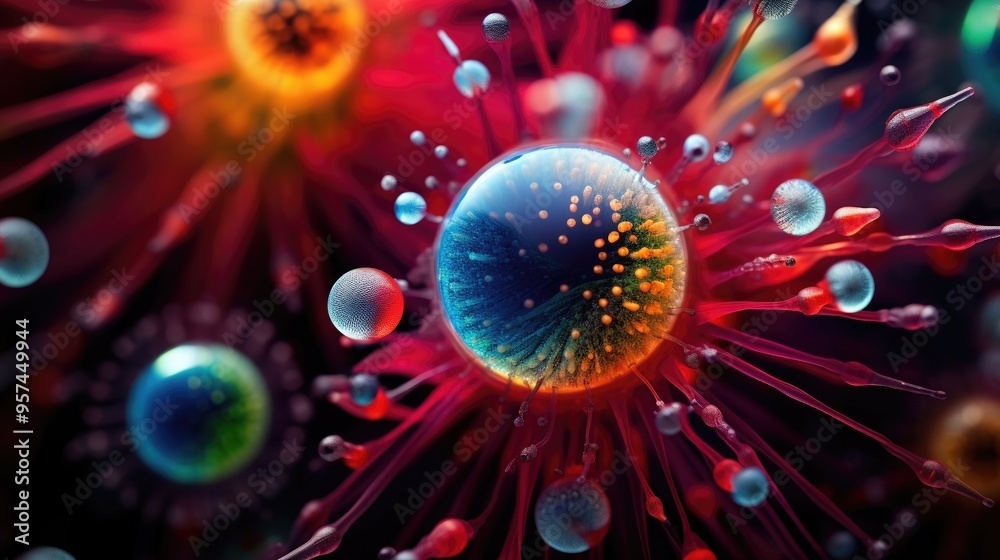 The micro-cosmos captured through a high-power microscope, revealing ...