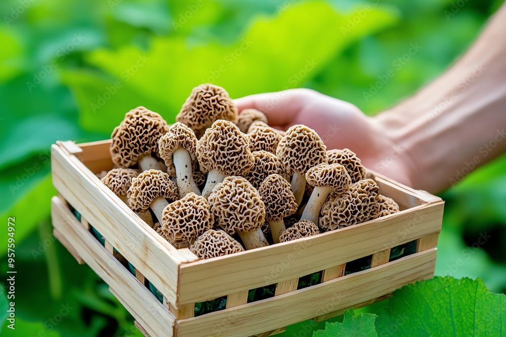 Mushroom Farm Morel, Outdoor, and Sustainable shown in a natural ...