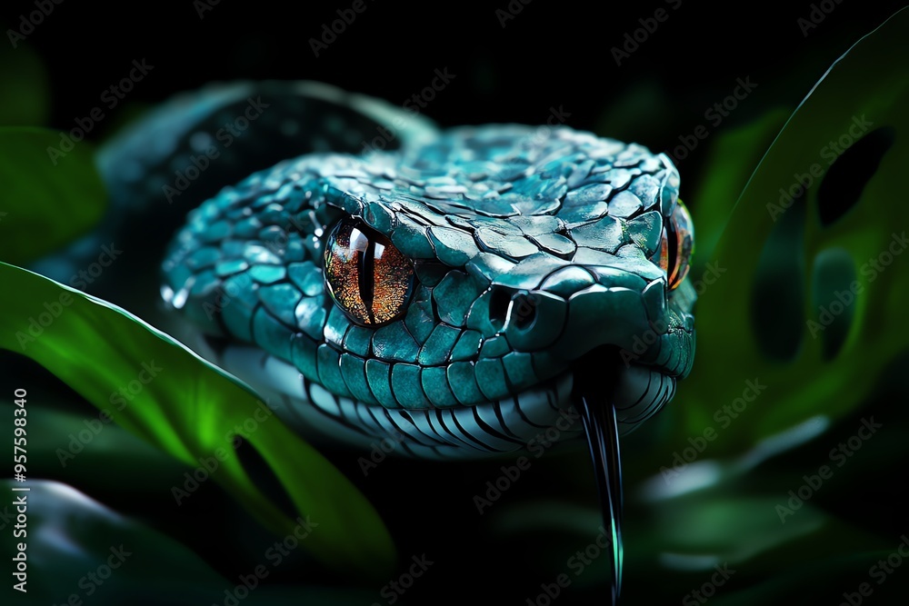 Snake Fangs, Mystery, and Forest depicted in a deep, shadowy forest ...