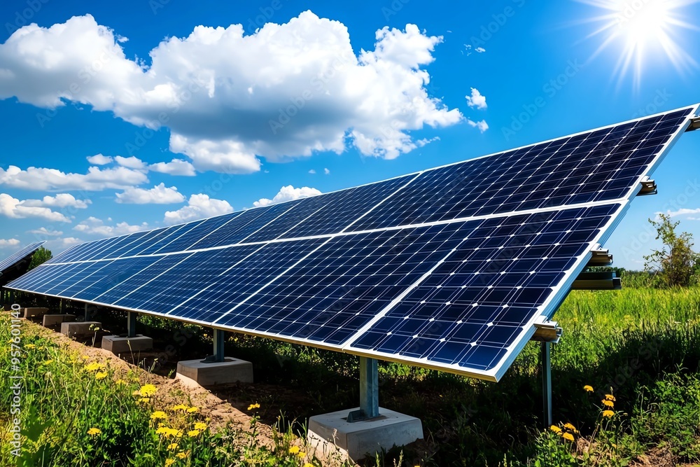 Solar Power Solar Arrays, Reflection, and Clean Energy shown in a ...