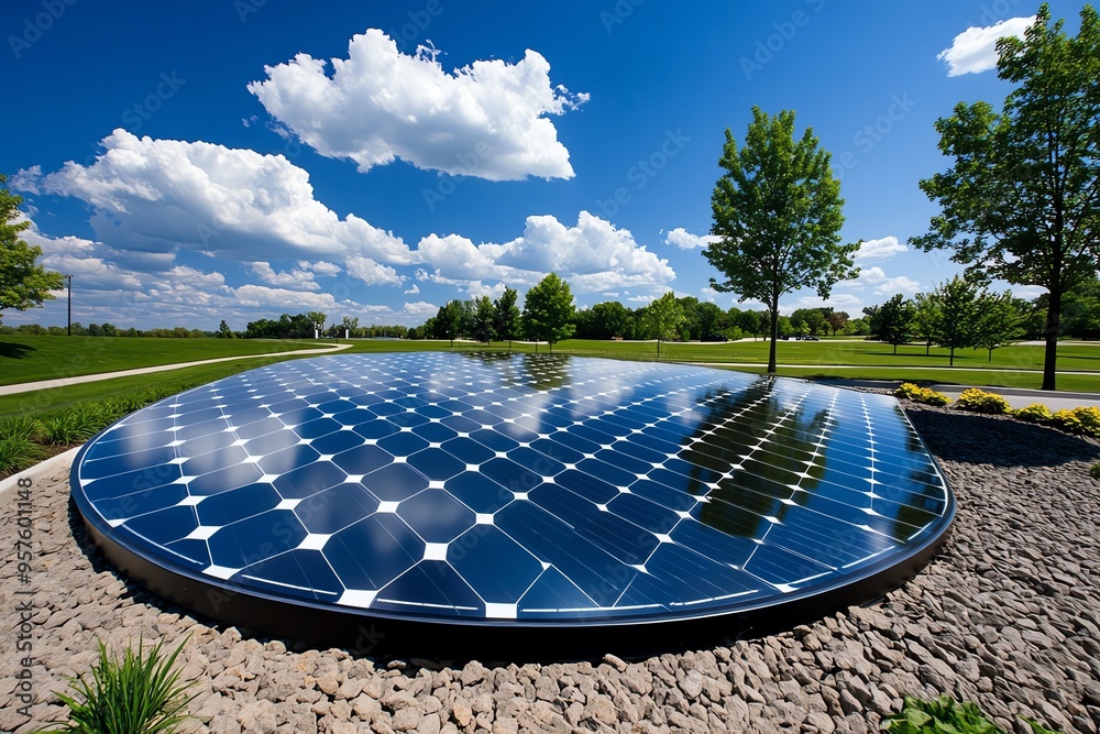 Solar Power Solar Arrays, Reflection, and Clean Energy visualized in a ...