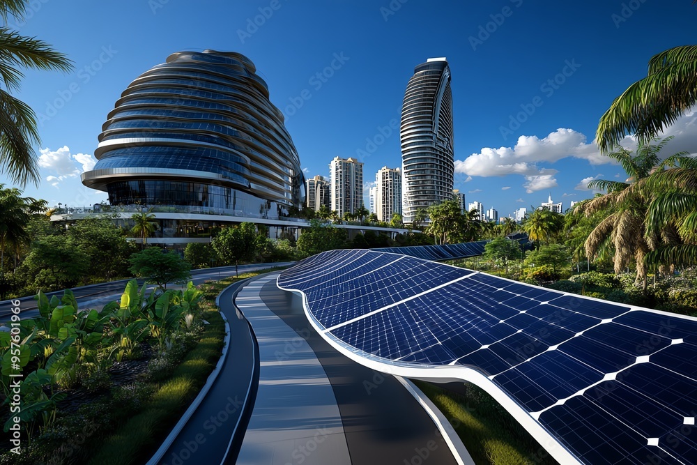 Solar Power Solar Panels, Innovation, and Green Technology shown in a ...