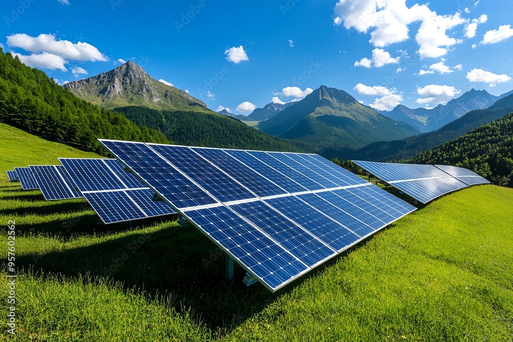 Solar Power Sunlight, Harnessing, and Innovation depicted in a bright ...