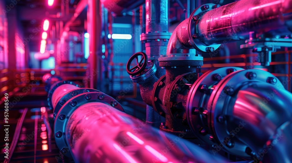 Pipe carrying hot water from diesel engine s cylinder head powering a ...