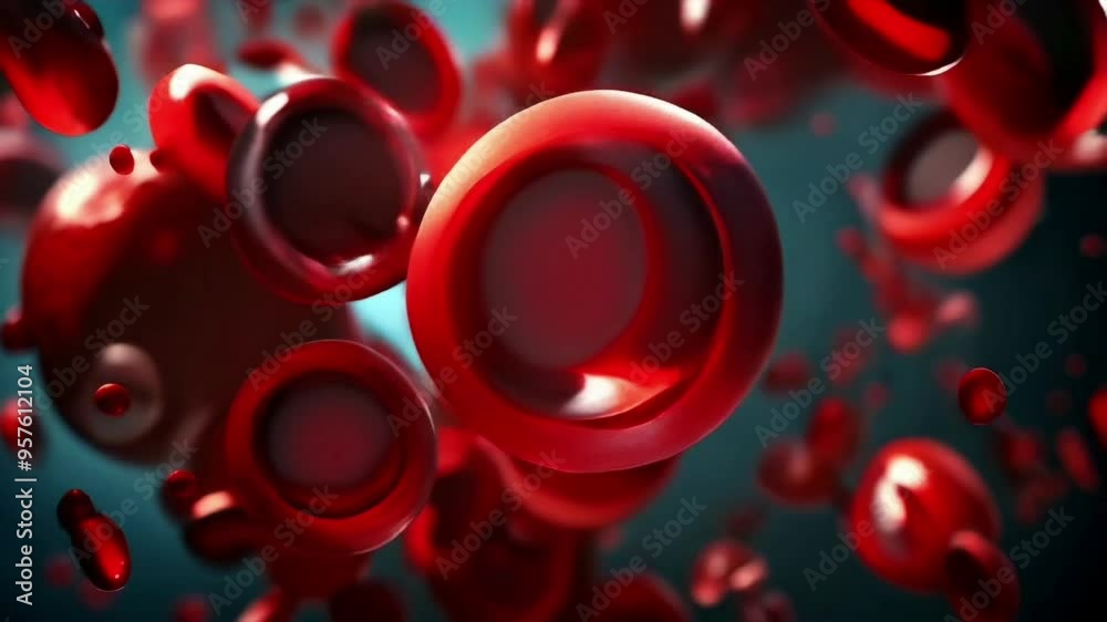 Red blood cells in a realistic style each cell defined with enhanced ...
