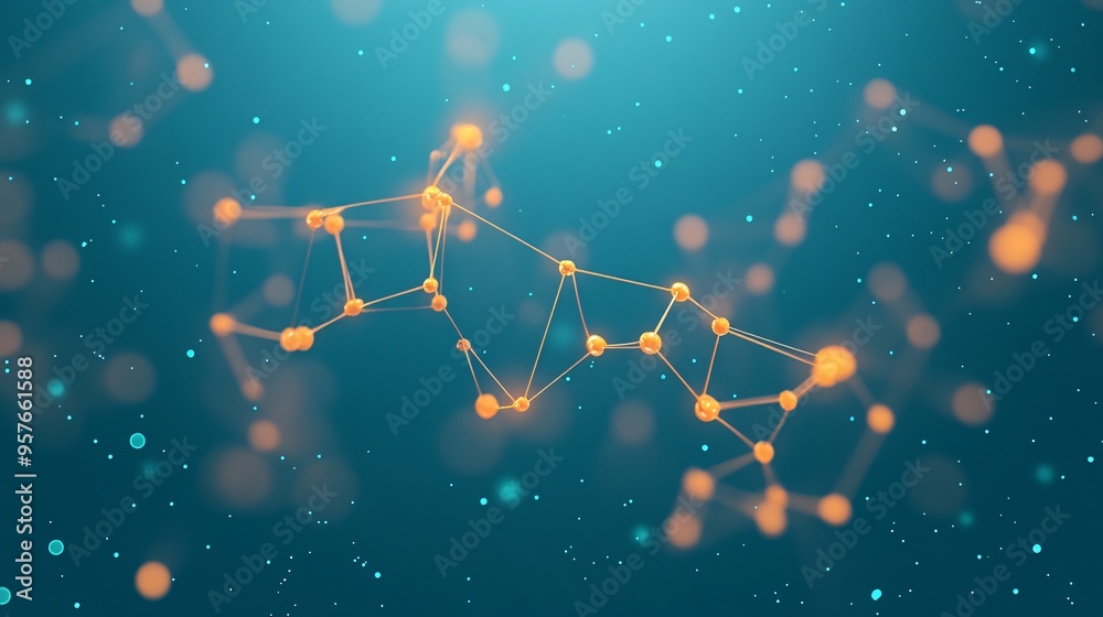Abstract Visualization Of Interconnected Dots And Lines Representing