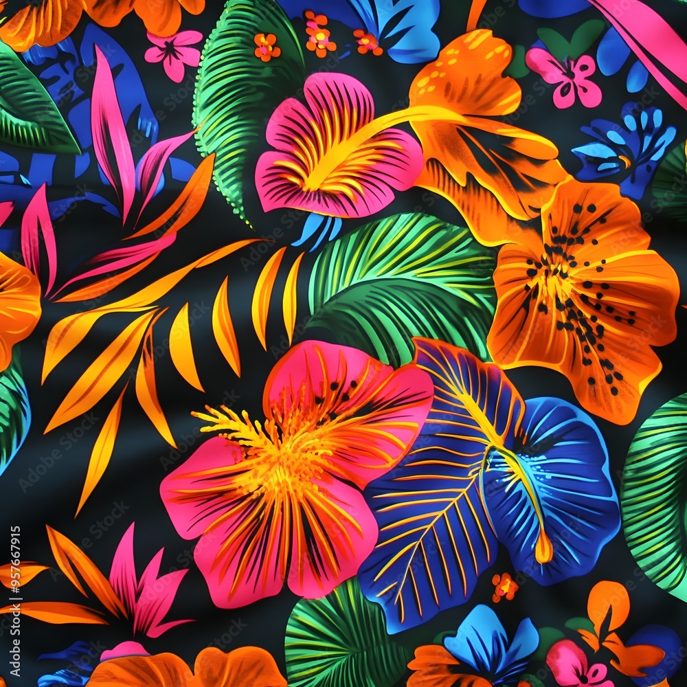 113. **Haitian traditional fabric pattern with vibrant, cultural motifs ...