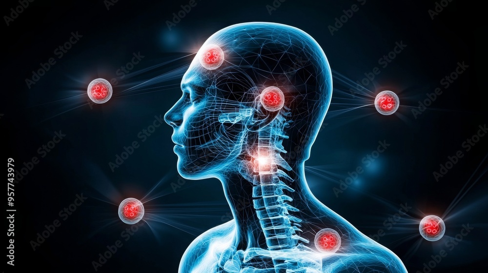 Unwell person with sore throat and swollen lymph nodes seeking relief ...