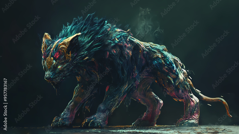 Fantasy chimera creature created with generative ai. Chimera ...