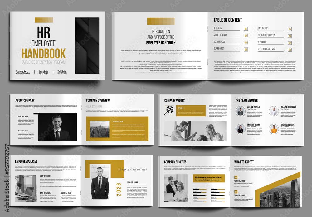 HR Employee Handbook Landscape Stock Template | Adobe Stock