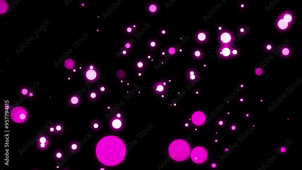 Bright, abstract structure of particles. A stream of particles moves ...