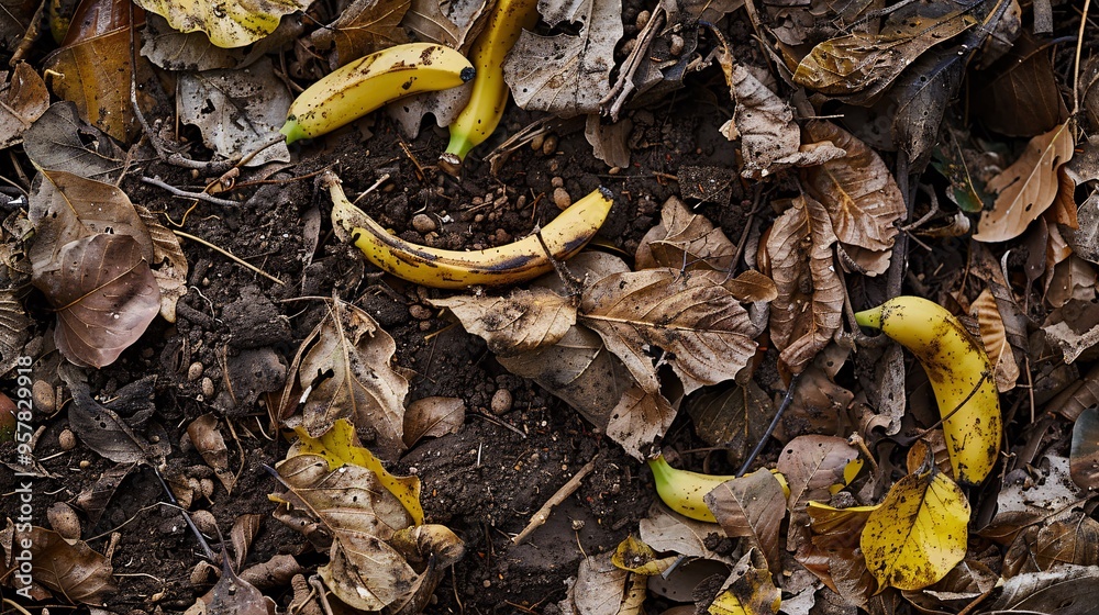 07240954 367. Close-up photo of a compost heap, highlighting the ...
