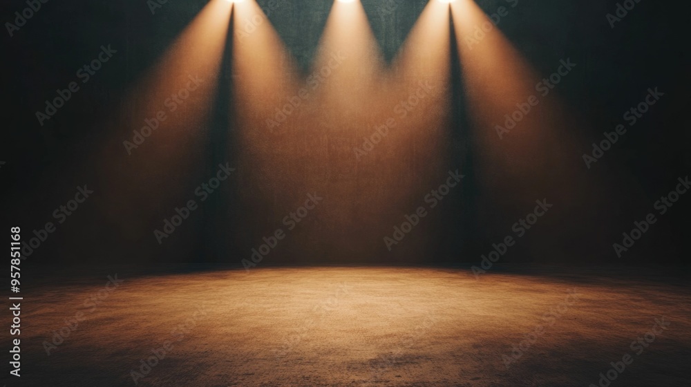 Dramatic reveal of nominees at a prestigious awards ceremony with spotlights shining on the ...