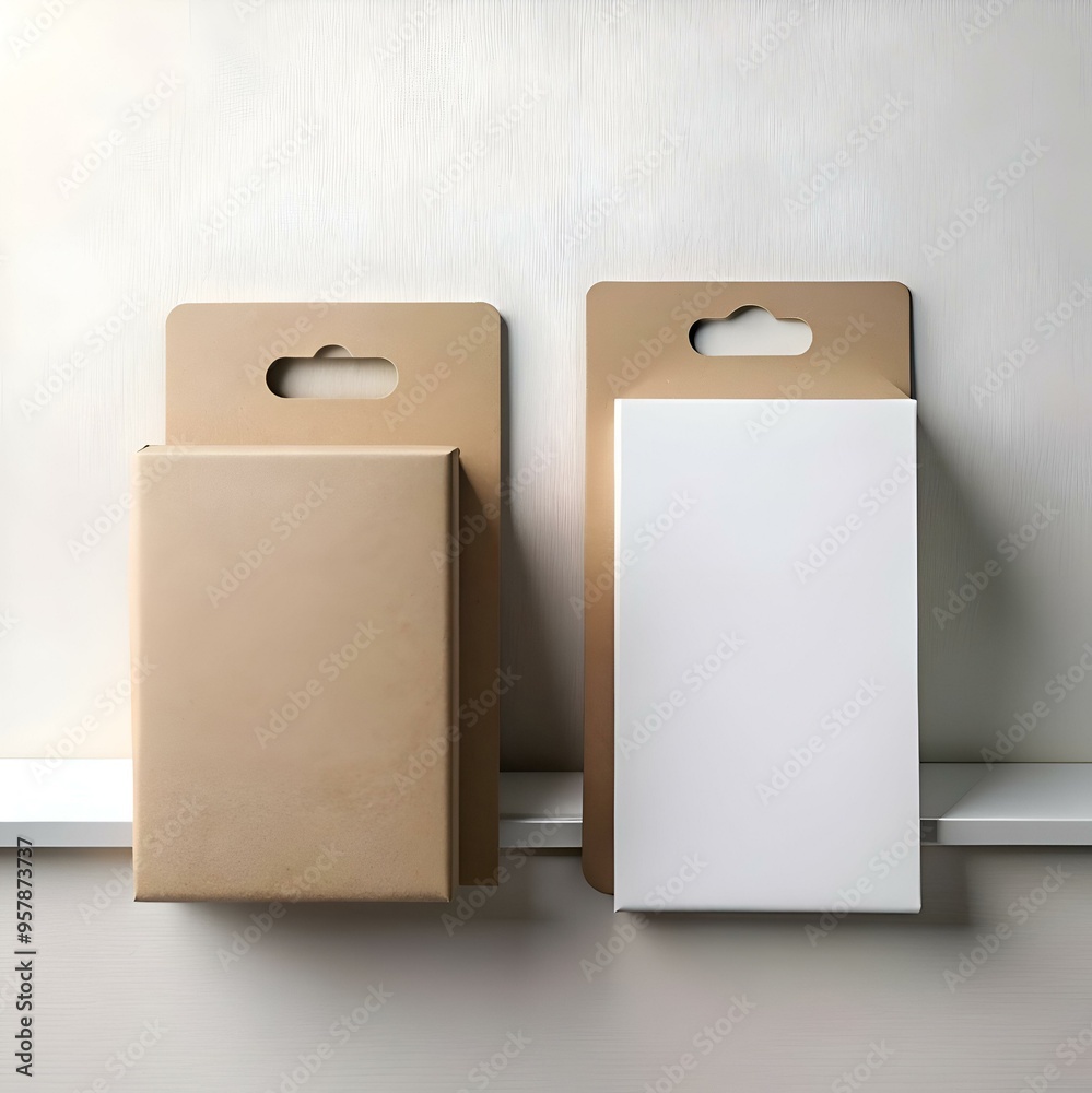 Two elegant cardboard boxes with hang tabs. perfect for showcasing your ...