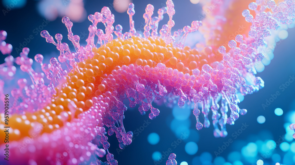 A 3D render depicting the cell membrane with a focus on the ...