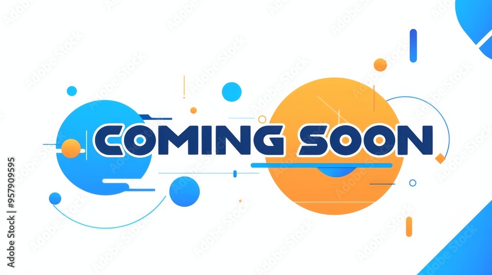 "Bold 'COMING SOON' Logo with Orange and Blue Color Scheme on White ...