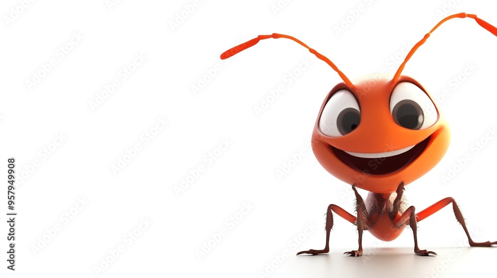 Adorable ant with a charming smile. Close-up of a tiny ant showcasing ...