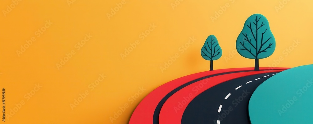 Digital infographic of a strategic roadmap with key objectives ...