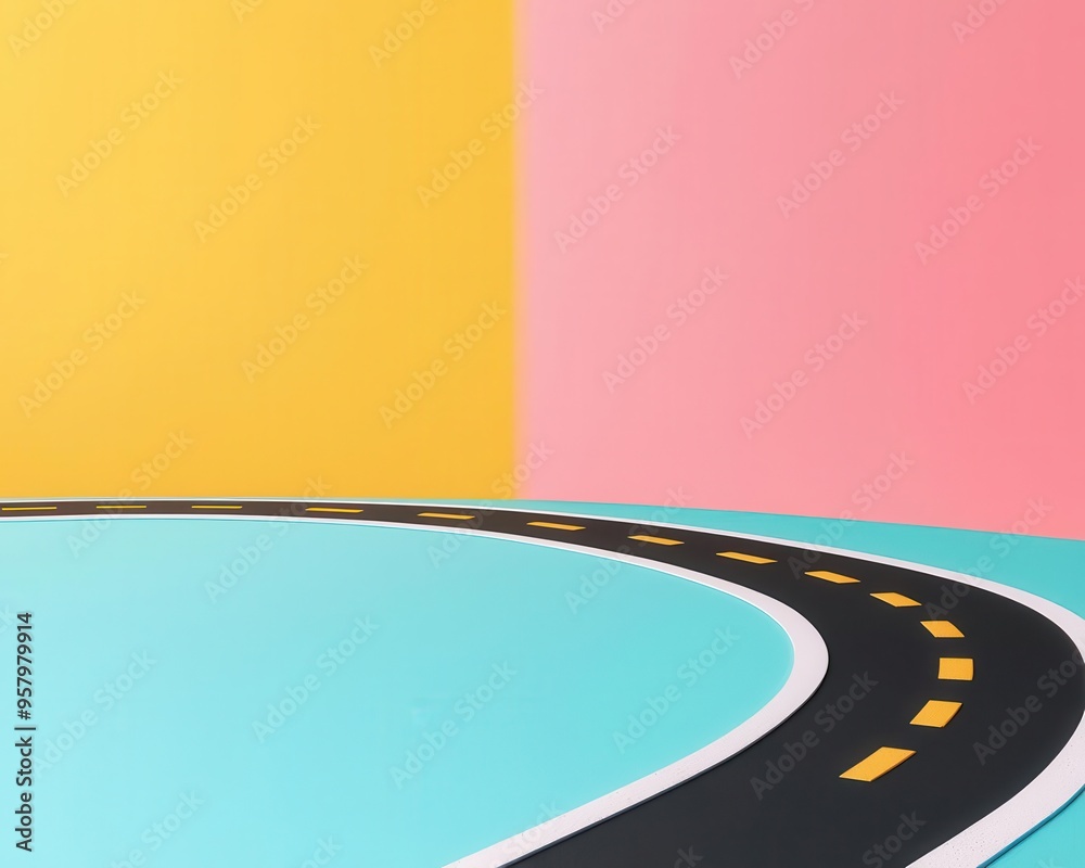 Visualization of a strategic roadmap with a clear start and finish line ...