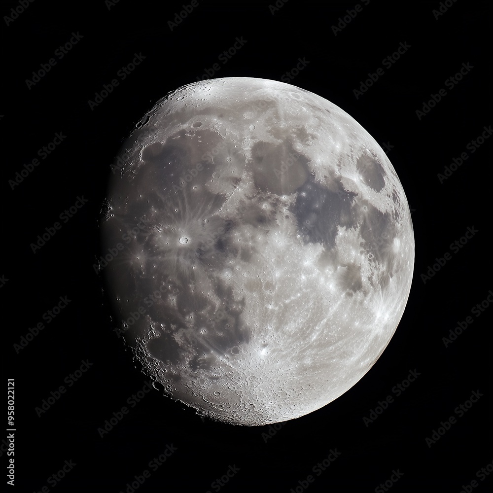 Clear and detailed photograph of the moon showcasing its textures and ...