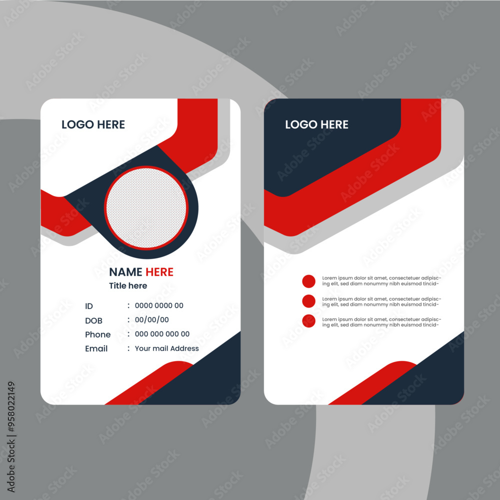 Modern ID card design template. Corporate identity card design ... Modern ID card design template. Corporate identity card design ...