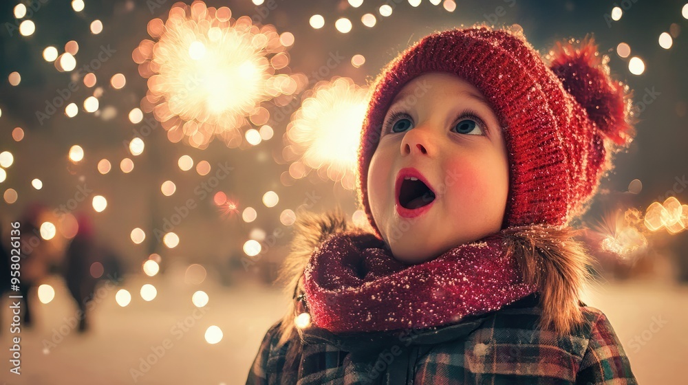 Child wonderment as they watch their first New Year fireworks display ...