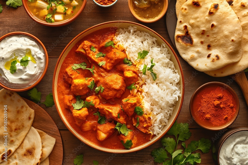 Indian Local Food Chicken Tikka Masala: Spiced Grilled Chicken in ...