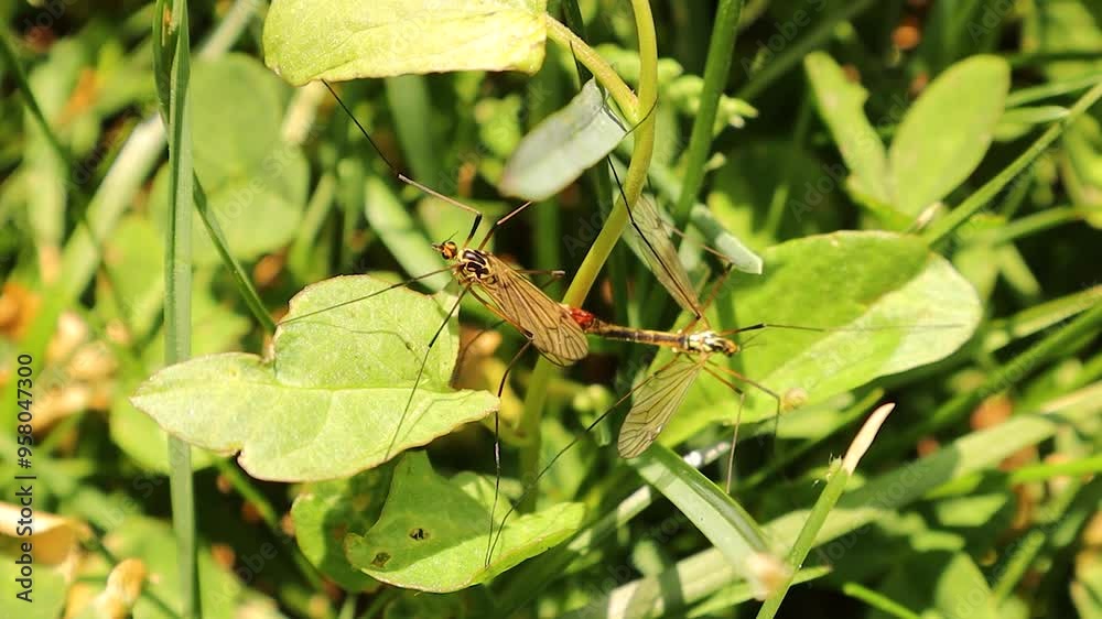 Crane fly mating. Looks like a big mosquito, but It's not. Insects ...