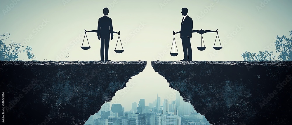 Visual depiction of business ethics dilemmas, comparing good and bad ...