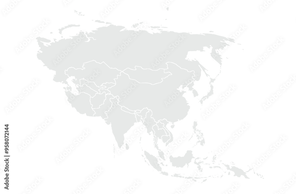 Map of Asia. for website layouts,background,education, precise ...