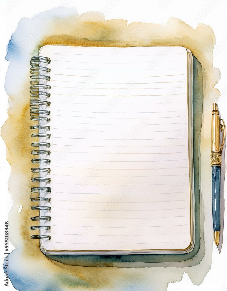 Blank new page in a book with a pen, ready for writing a new chapter ...