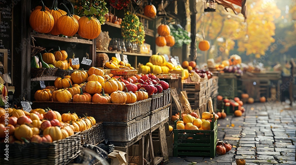 Colorful Display of Seasonal Produce at a Traditional Local Market ...
