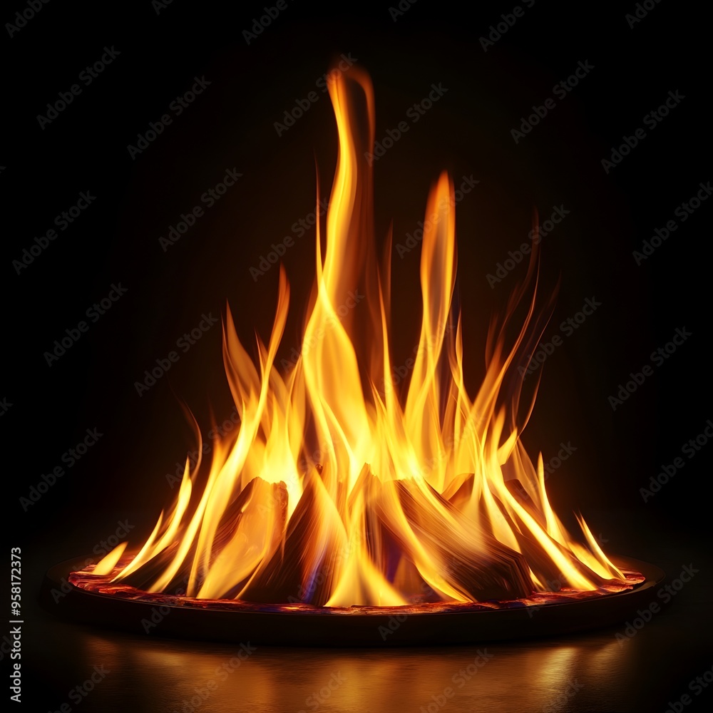 The roaring flames of an intense fire an abstract display of heat and ...