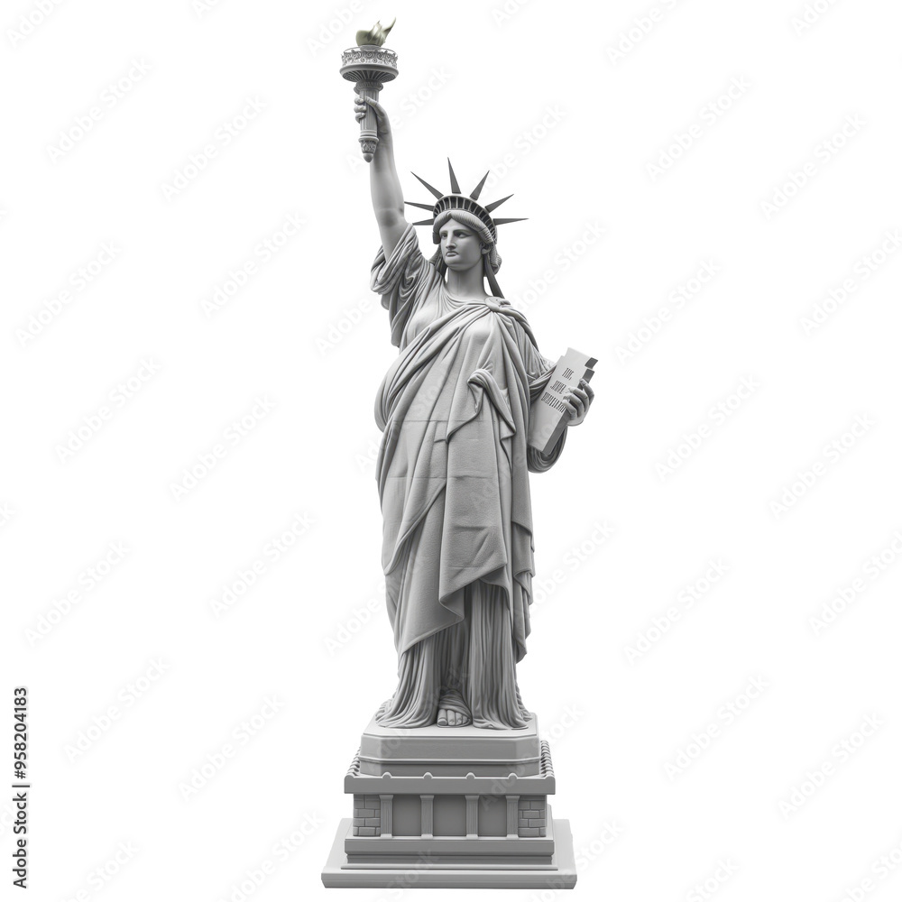 Intricate Model of Liberty Statue with Clear Background. Captivating ...