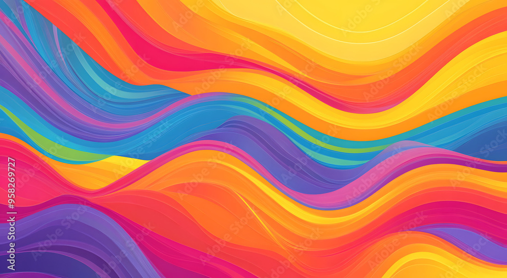 “Abstract Colorful Wavy Background Vector Illustration Featuring ...