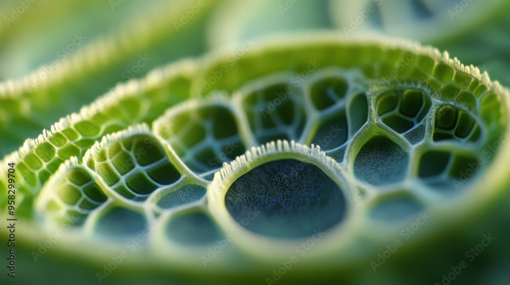 Detailed view of a stomata on a leaf surface, showing the opening and ...