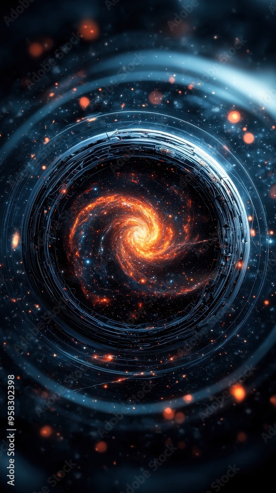 Galaxy consumed by a Dyson sphere, mesmerizing spiral galaxy, bursting ...