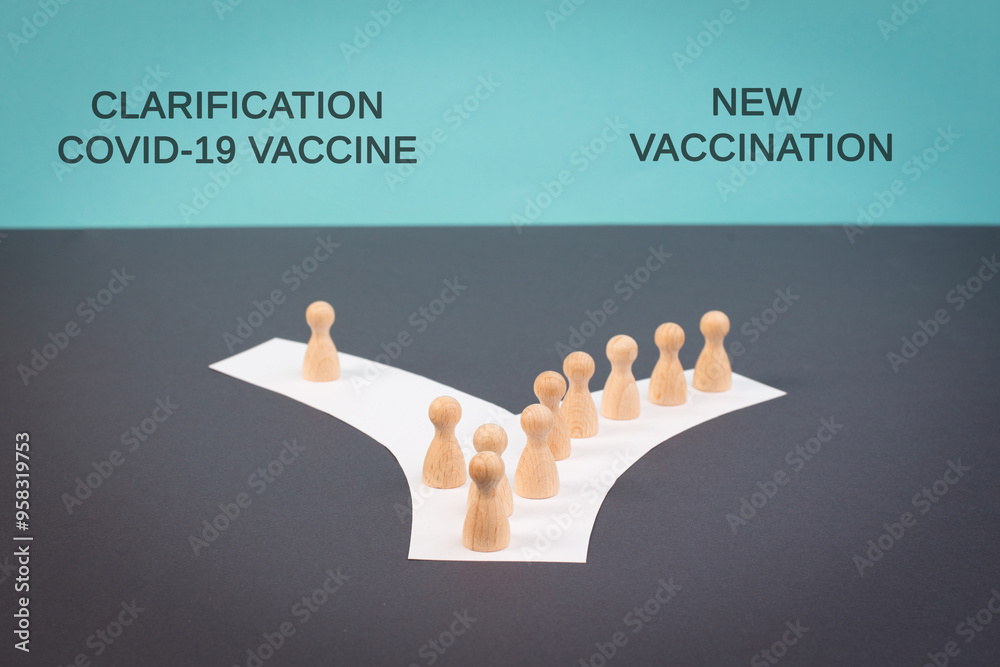 Crowd of people follow path to new vaccination, one wants clarification ...