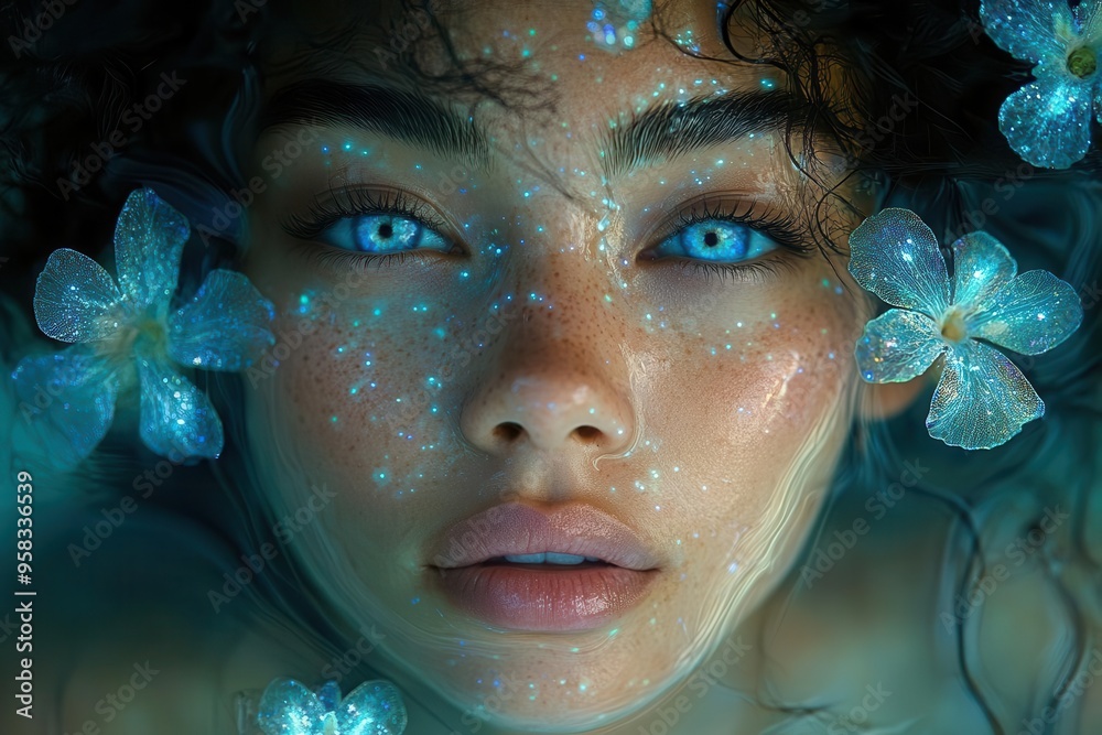 underwater beauty queen crowned by bioluminescent sea creatures ...